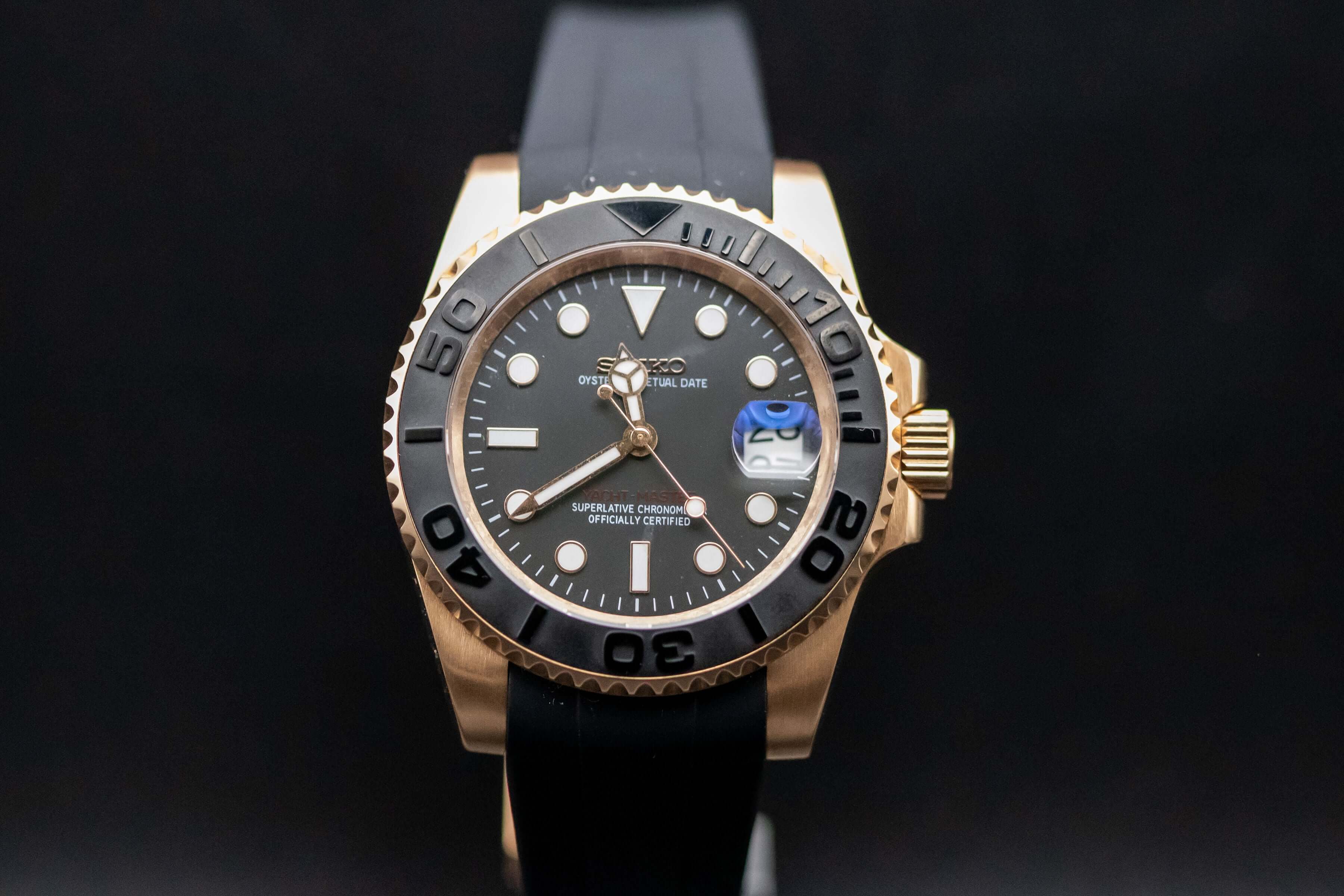 Seiko Mod Rose Gold Yacht-Master | Luxury Automatic Watch – Kingdom ...