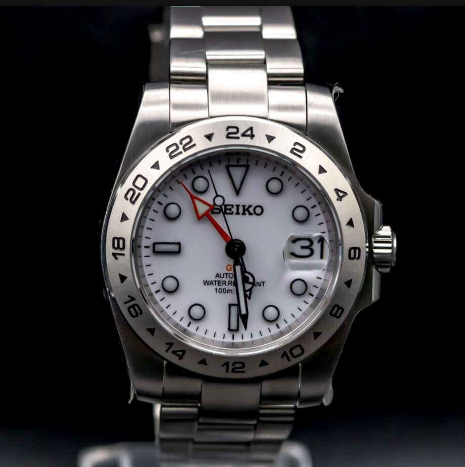 Polar Explorer II – Custom Seiko Mod with White Dial – Kingdom Watch ...